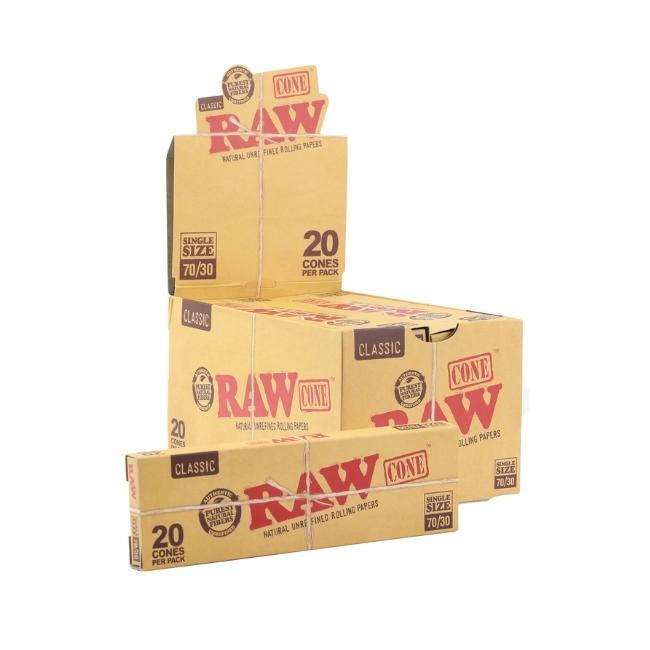 RAW CLASSIC CONE SINGLE SIZE 20CT/ BOX – BONGSKING USA
