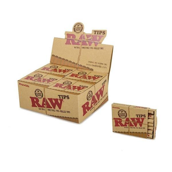 RAW PRE ROLLED TIPS 20 PER BOX – BONGSKING USA