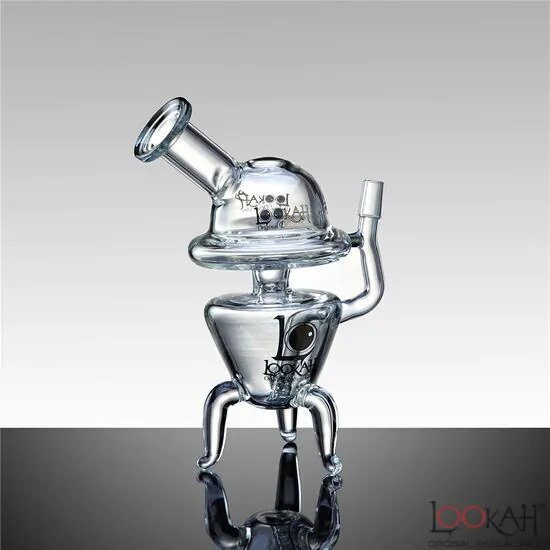LOOKAH GLASS 12″ TABLE LEG DESIGN RECYCLER WATER PIPE – BONGSKING USA